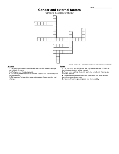 AQA Sociology Education crosswords | Teaching Resources