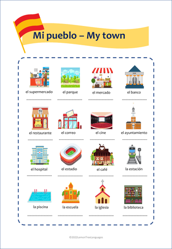 Spanish Places in the town | Teaching Resources