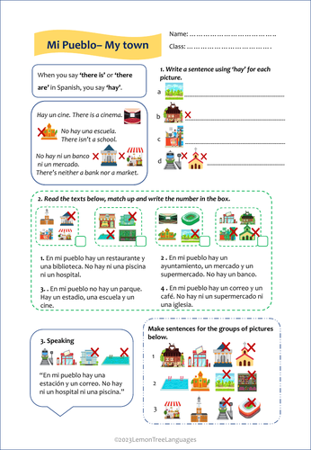 Spanish Places in the town | Teaching Resources