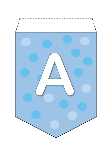 Blue spotty lettering bunting | Teaching Resources