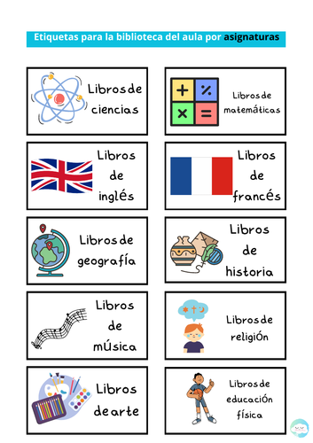 Etiquetas para la biblioteca del aula | Teaching Resources