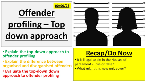Offender Profiling Top Down Approach Aqa A Level Psychology Forensic Psychology Teaching