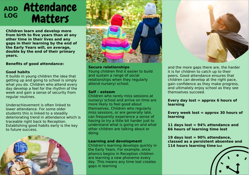 Attendance in EYFS parent leaflet editable text | Teaching Resources