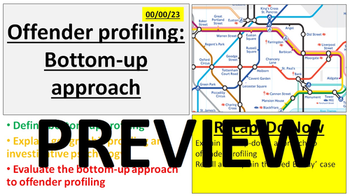 Offender Profiling Bottom Up Approach Aqa A Level Psychology Forensic Psychology Teaching