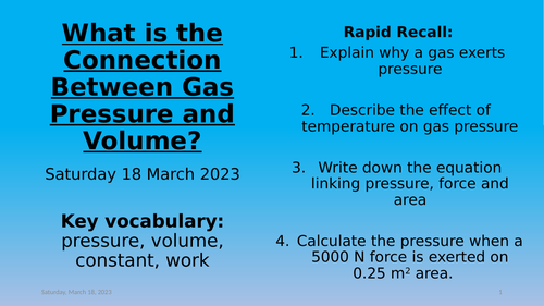 Physics - Increasing Gas Pressure | Teaching Resources