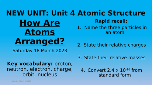 Physics - Atoms and Isotopes | Teaching Resources