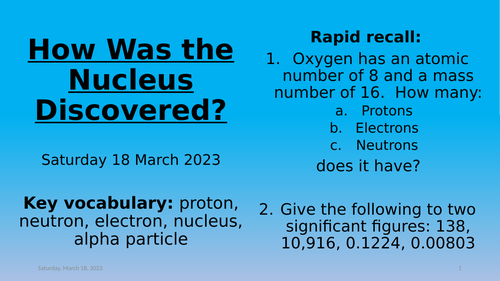 Physics - Models of the Atom | Teaching Resources