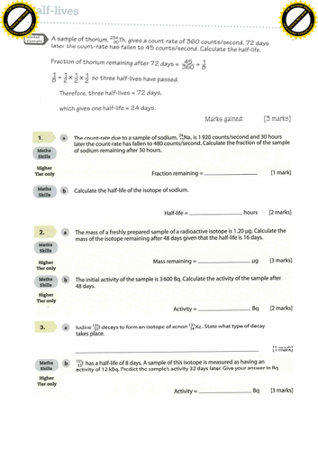 Physics - Half Life | Teaching Resources