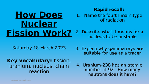 Physics - Nuclear Fission | Teaching Resources