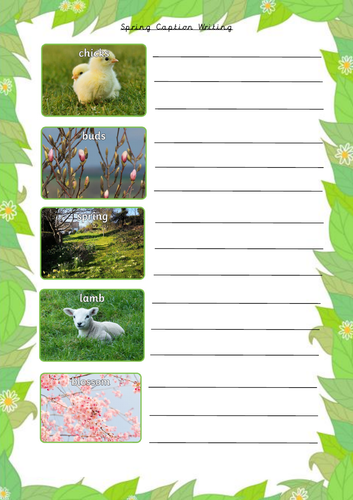 Spring caption writing | Teaching Resources
