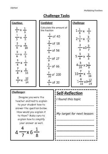 Adding subtracting and multiplying fractions | Teaching Resources