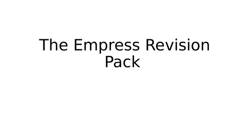 The Empress GCSE Scheme of Work [EXPAND] | Teaching Resources