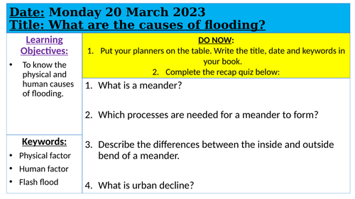 L7 - What are the causes of flooding | Teaching Resources