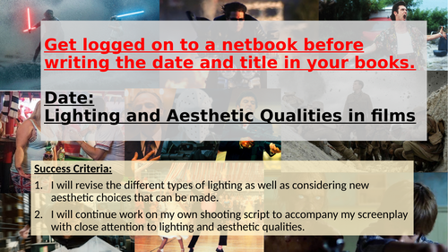 Week 7 and 8 GCSE Film Studies Screenplay Unit Eduqas | Teaching Resources