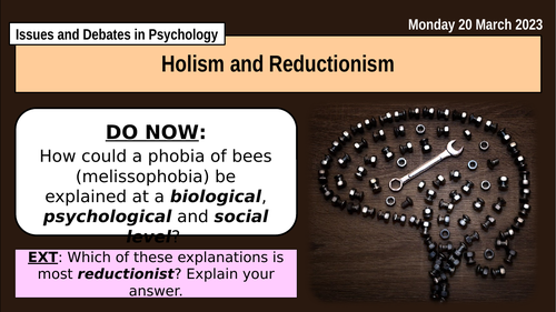 A-Level Psychology - HOLISM AND REDUCTIONISM [Issues and Debates ...