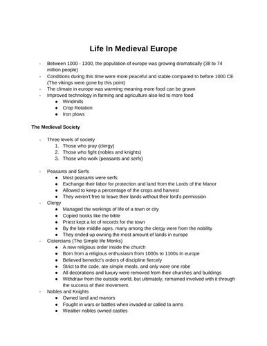Life In Medieval Europe History Of The Crusades | Teaching Resources