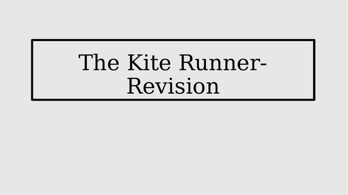 The Kite Runner KS5 A Level SOW | Teaching Resources