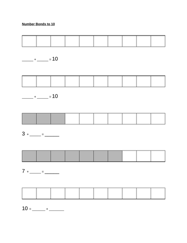 Number Bonds to 10 | Teaching Resources