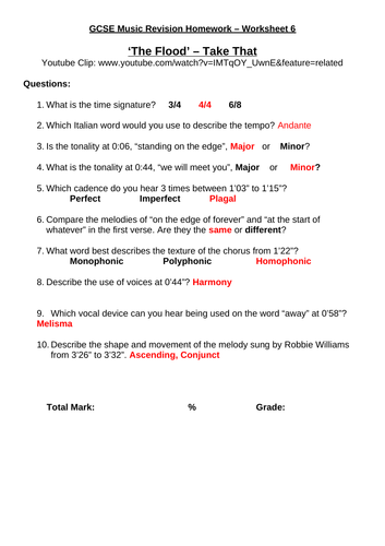GCSE Music Listening Revision Part 2 | Teaching Resources