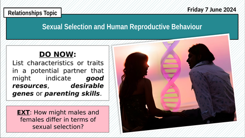 A-Level Psychology - SEXUAL SELECTION & HUMAN REPRODUCTIVE BEHAVIOUR ...