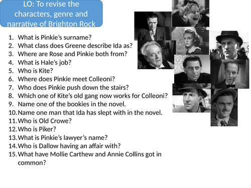Brighton Rock Revision: AQA English Literature B | Teaching Resources