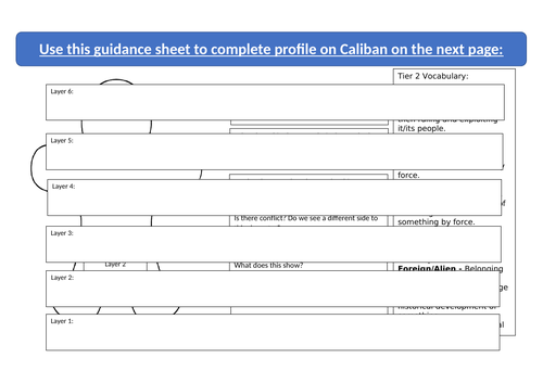 Layering a Caliban response - Plan | Teaching Resources