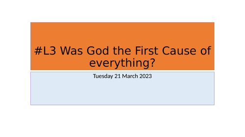 Was God the First Cause of Everything? | Teaching Resources