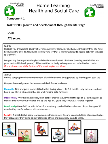 BTEC Tech award Health and Social Care- Component 1- Human Lifespan ...
