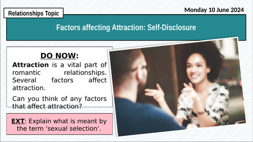 A-Level Psychology - SELF-DISCLOSURE AS A FACTOR AFFECTING ATTRACTION ...