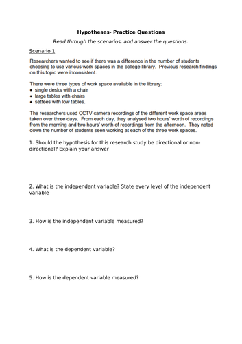 Hypotheses Recap Lesson & Practice Writing | Teaching Resources