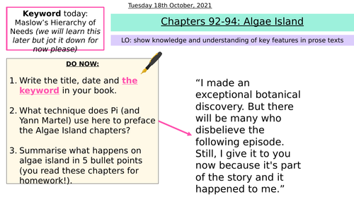 Life of Pi - full SOL (33 lessons) | Teaching Resources