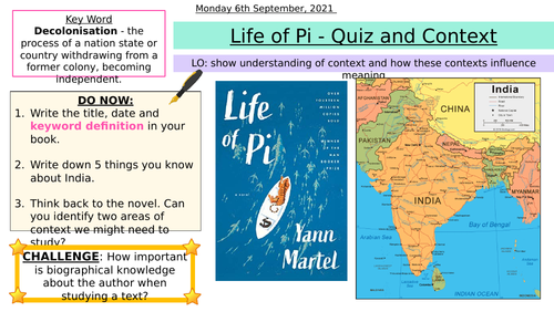 Life of Pi - full SOL (33 lessons) | Teaching Resources