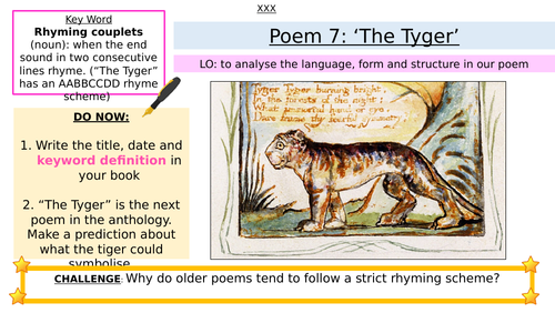 The Tyger - Poetry Analysis Lesson | Teaching Resources