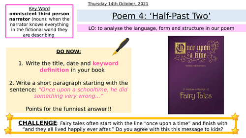 Half-Past Two - Poetry Analysis Lesson | Teaching Resources