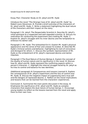 Dr Jekyll and Mr Hyde - Complete Unit of Work. | Teaching Resources