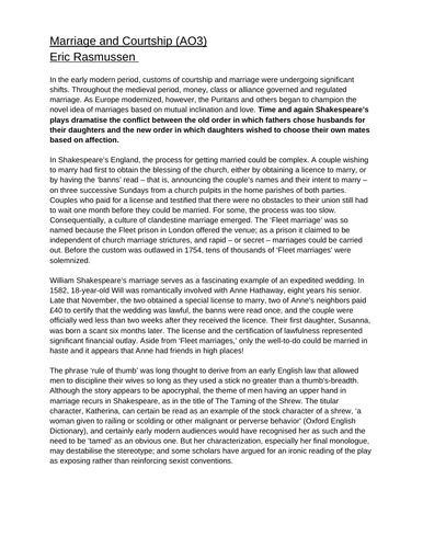 The Taming of the Shrew - full unit of work | Teaching Resources