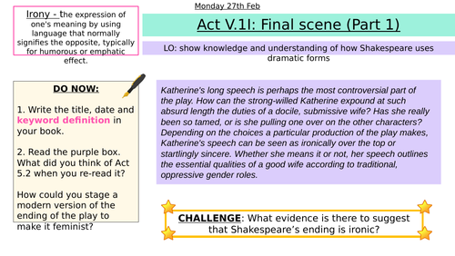 The Taming of the Shrew - full unit of work | Teaching Resources