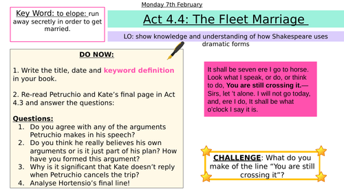 The Taming of the Shrew - full unit of work | Teaching Resources