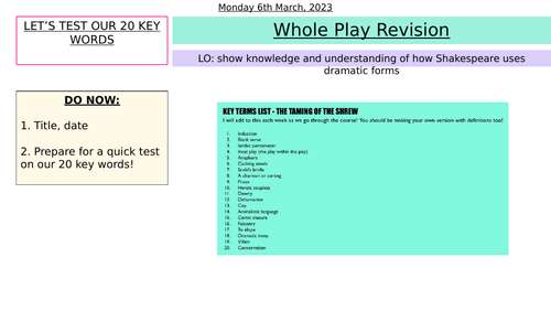 The Taming of the Shrew - full unit of work | Teaching Resources