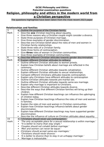 *UPDATED* OCR Religious Studies GCSE example exam questions Religion ...
