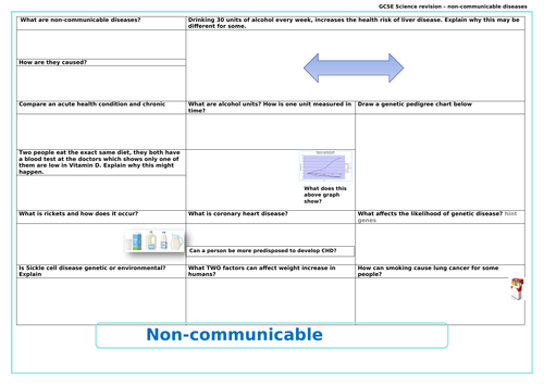 Non- communicable Disease GCSE Revision presentation & worksheet ...