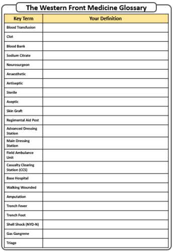 GCSE History - Medicine Historic Environment Western Front Revision ...