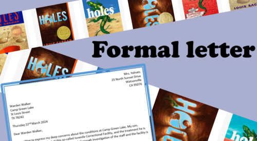 Holes, formal and informal letters | Teaching Resources