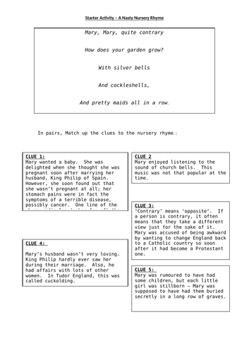 Does Mary Tudor deserve her nickname of 'Bloody Mary'? | Teaching Resources