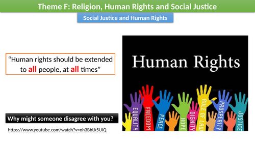 AQA GCSE Theme F: RELIGION, HUMAN RIGHTS & SOCIAL JUSTICE | Teaching ...