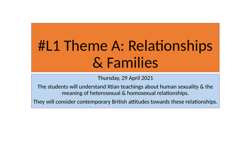 AQA GCSE THEME A: RELATIONSHIPS & FAMILIES | Teaching Resources AQA GCSE THEME A: RELATIONSHIPS & FAMILIES | Teaching Resources