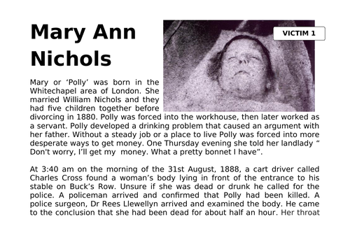 Jack the Ripper KS3 History Mystery BUNDLE! | Teaching Resources