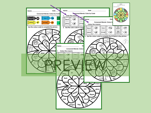 St Patricks Day Consonant Blends Phonics Worksheets | Teaching Resources