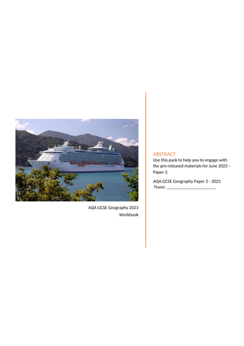 AQA GCSE GEOGRAPHY PAPER 3 PRE RELEASE WORK BOOK 2023 | Teaching Resources