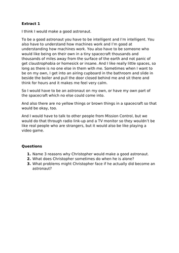 Curious Incident of the Dog in the Night-time- Literacy planning ...